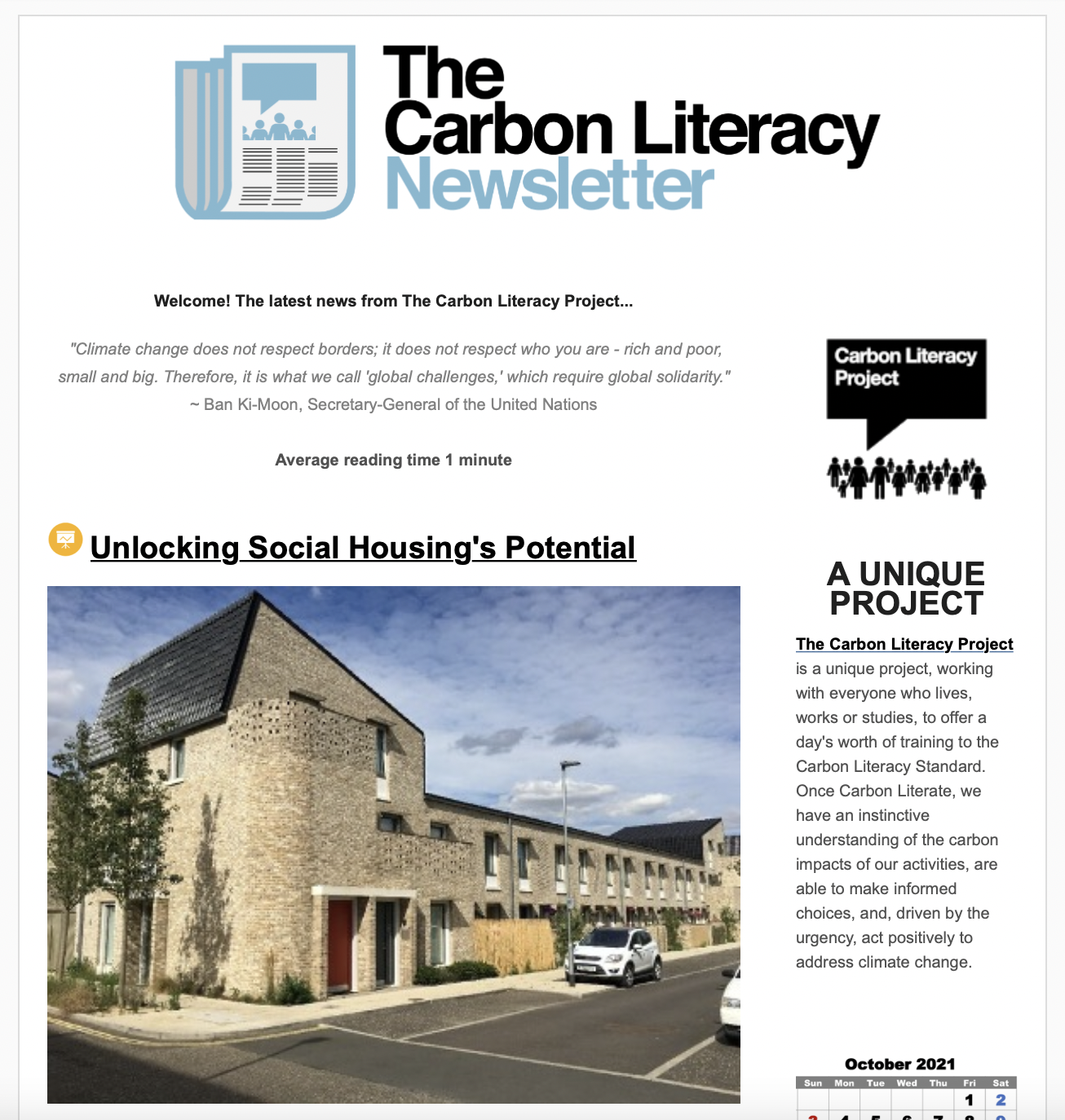 September’s Carbon Literacy Update - The Carbon Literacy Project
